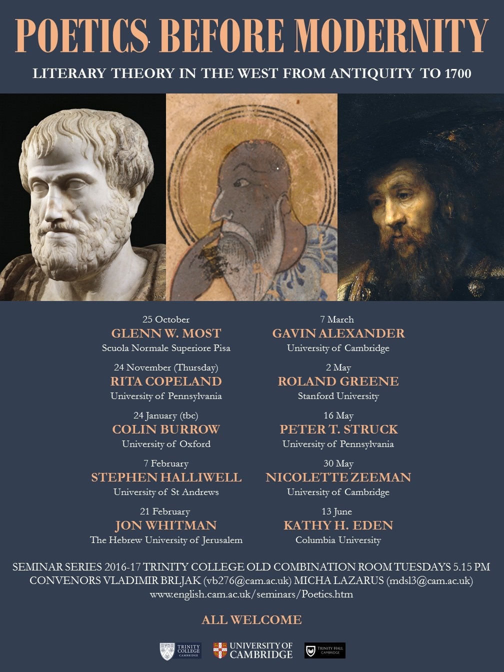 Seminar Series: Poetics Before Modernity – Western Literary Theory from ...